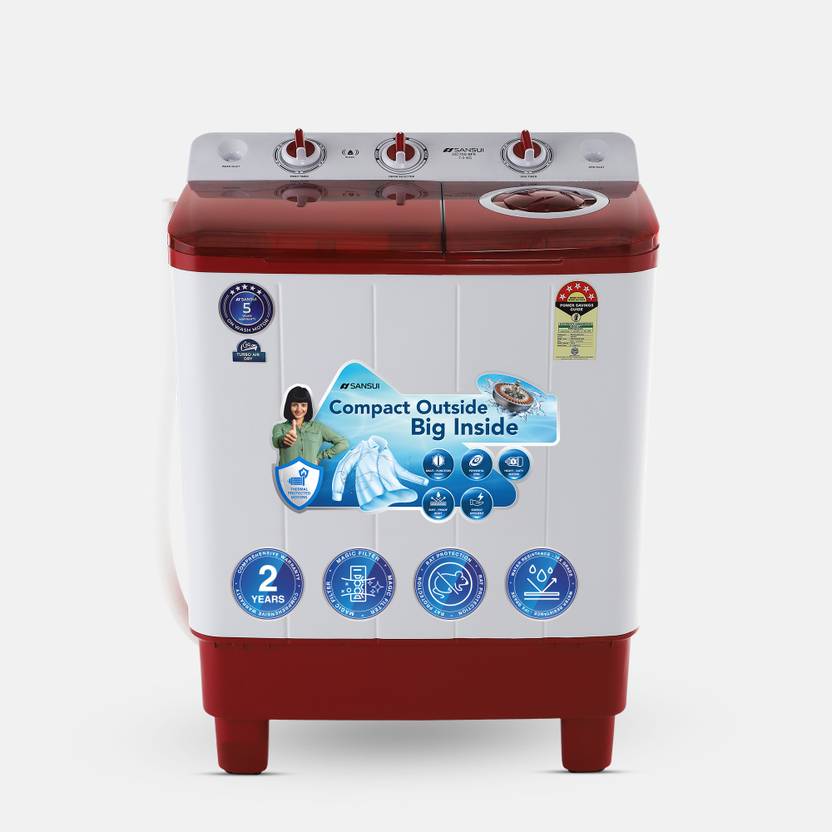 Sansui 7 kg Semi Automatic Top Load Washing Machine (JSC70S-BFR) Online ...